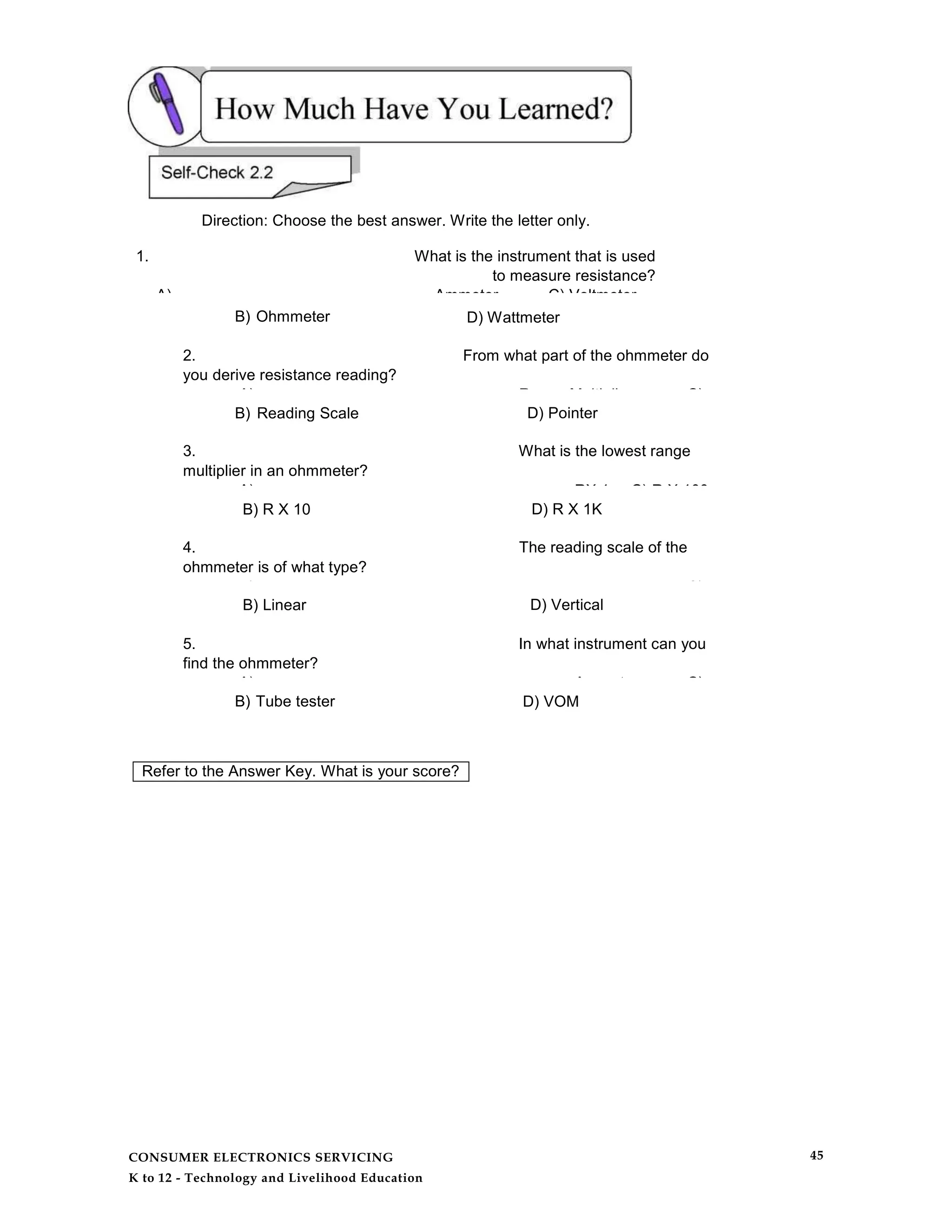 Consumer Electronics Servicing Learning Module Pdf Educational