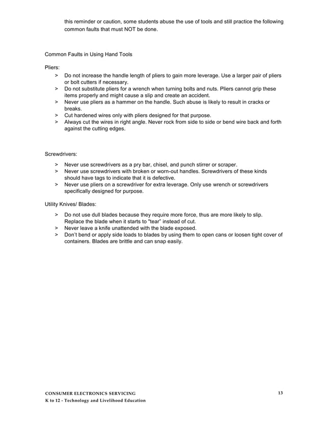 Consumer electronics-servicing-learning-module | PDF | Educational Assessment | Education
