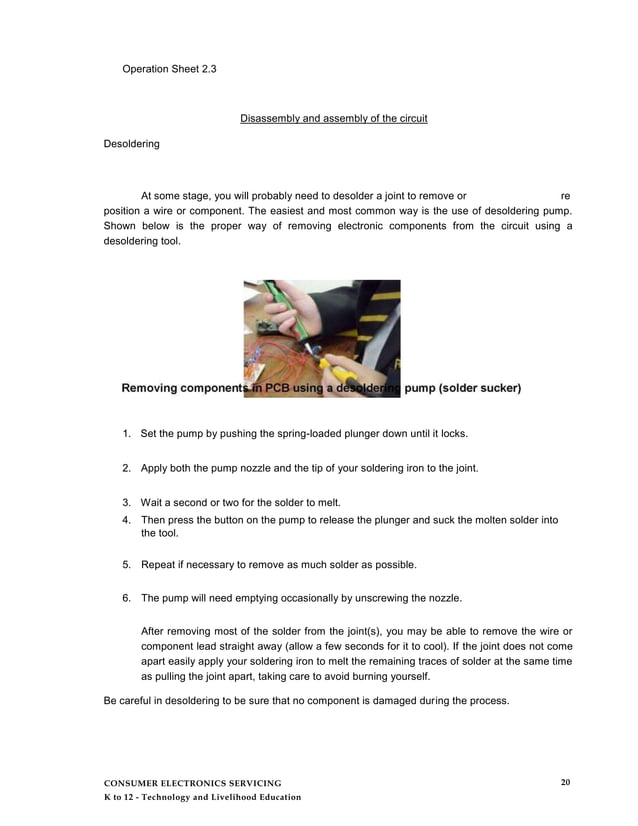 Consumer electronics-servicing-learning-module | PDF | Educational Assessment | Education