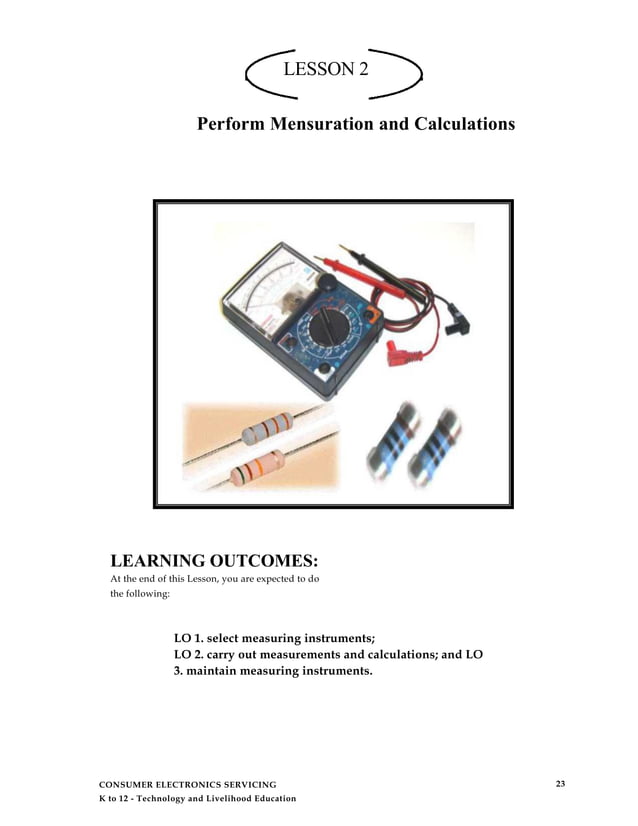 Consumer electronics-servicing-learning-module | PDF | Educational ...