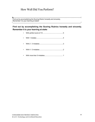 Consumer electronics-servicing-learning-module | PDF