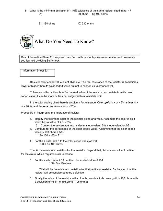 Consumer electronics-servicing-learning-module | PDF | Educational Assessment | Education
