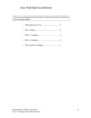 Consumer electronics-servicing-learning-module | PDF