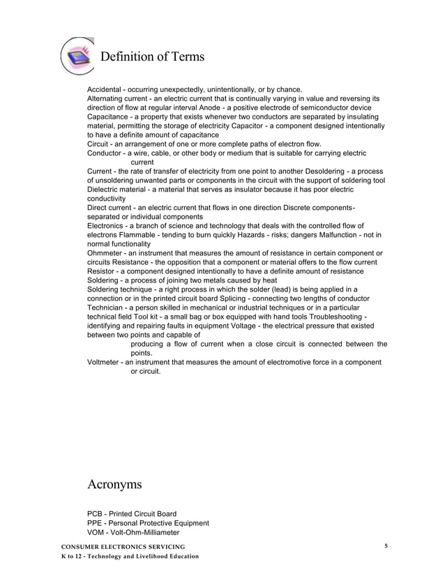 Consumer electronics-servicing-learning-module | PDF | Educational Assessment | Education