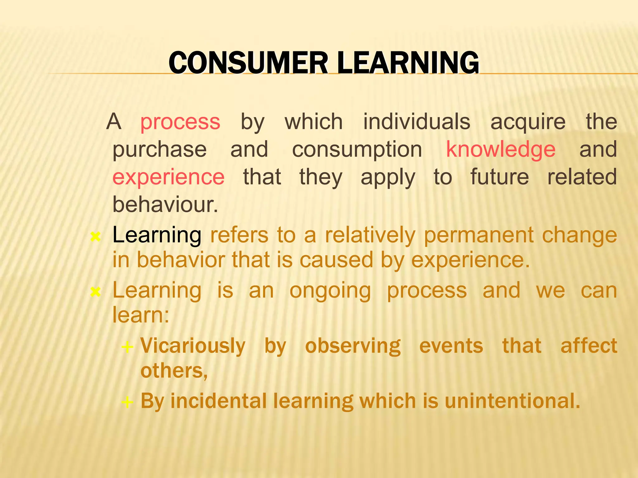 Consumer Learning the meaning and types in consumer behaviour | PPT
