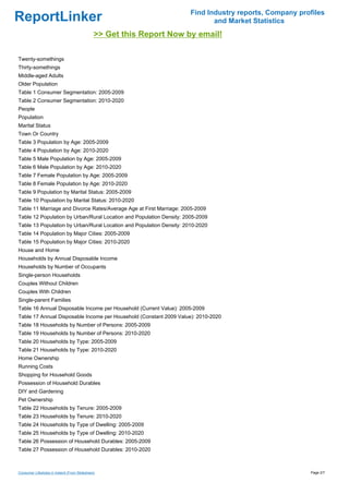 Consumer Lifestyles in Ireland | PDF | Food & Drink