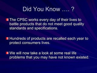 Consumer Product Safety Commission3 | PPT