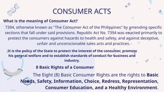 Consumer Act and Traditional and alternative medicine act | PPTX