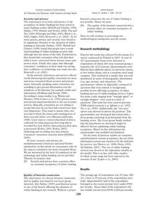 Consumer acceptance of online banking an extension of the technology ...