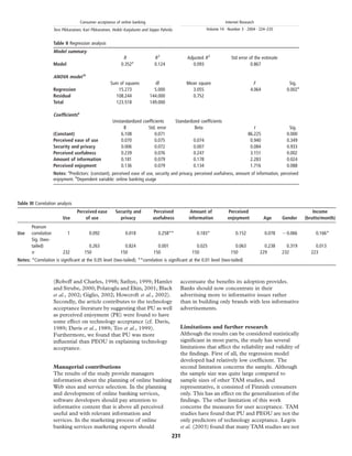 Consumer acceptance of online banking an extension of the technology ...