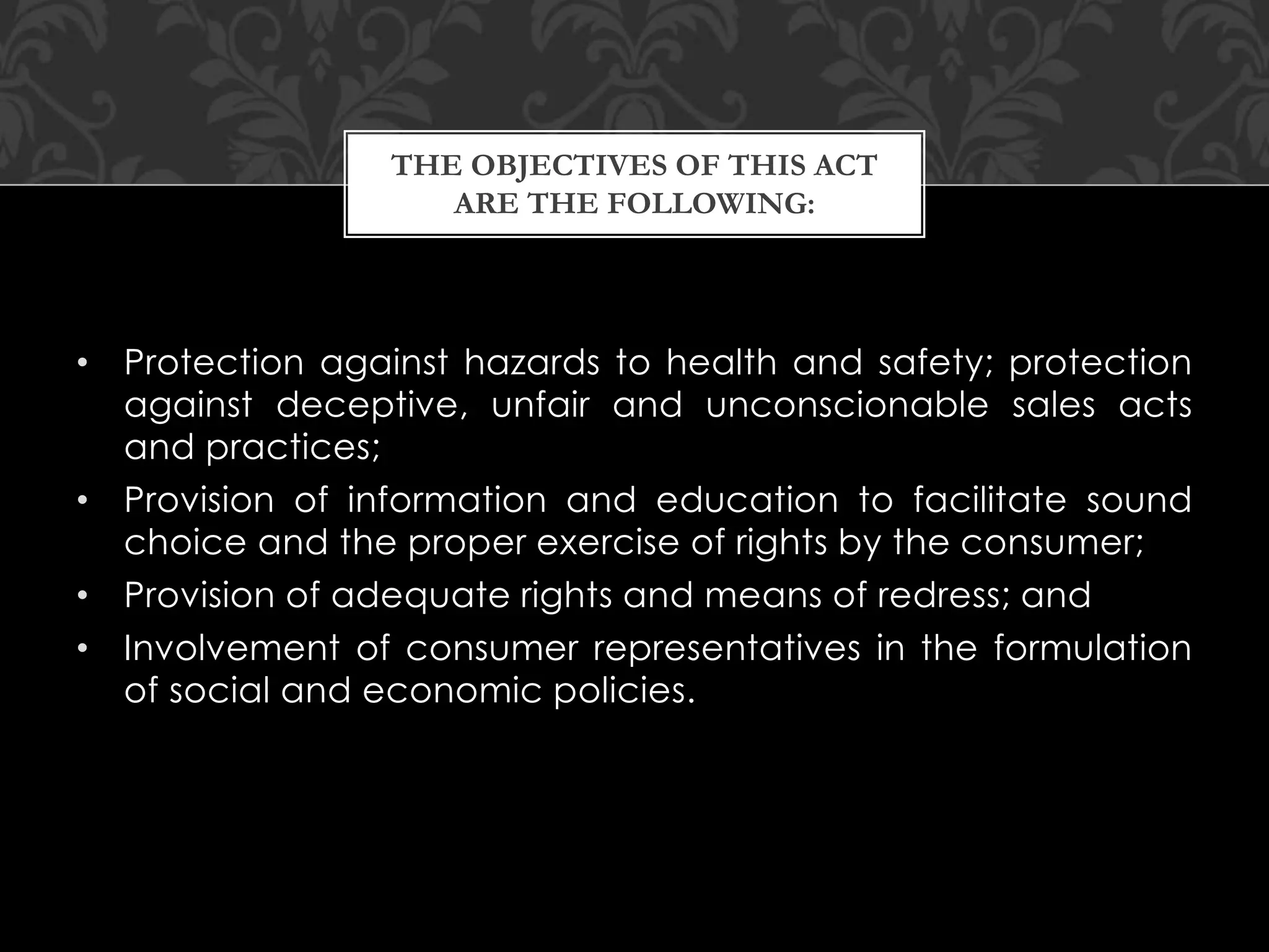 Consumer Act of the Philippines R.A 7394 | PPTX
