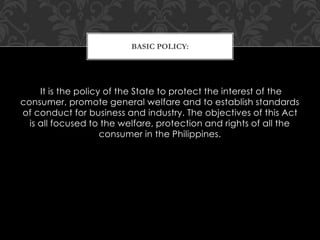 Consumer Act of the Philippines R.A 7394 | PPTX