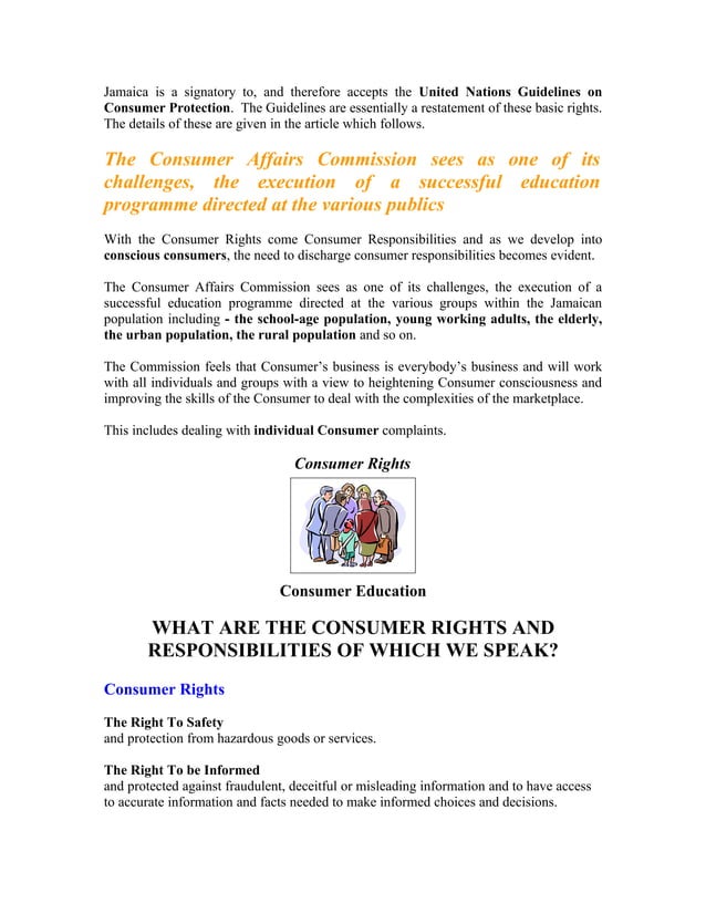 Consumer Alert Why Consumer Education | DOC