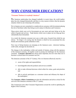 Importance Of Consumer Education