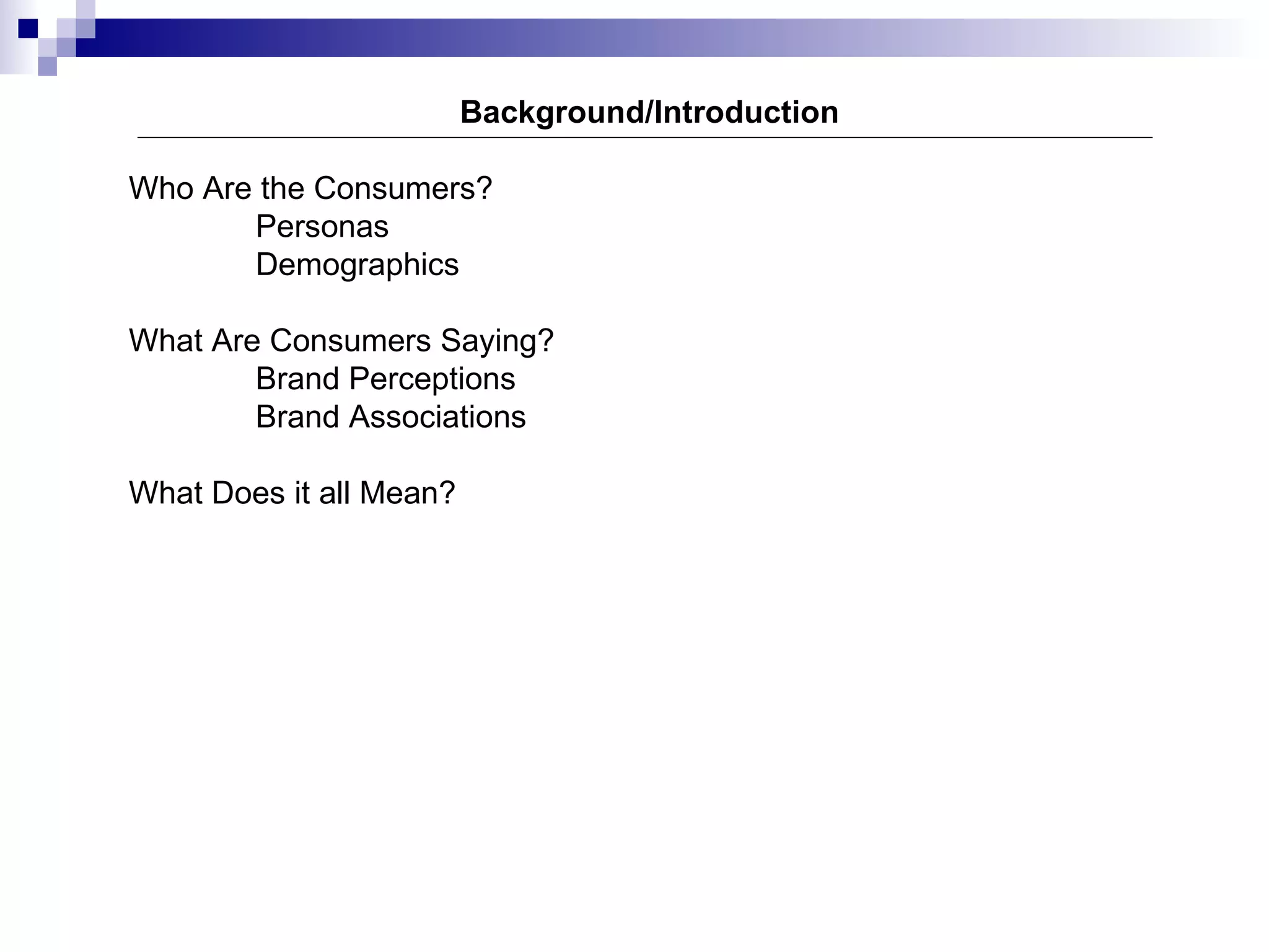 Consumer Analysis Sample | PPT