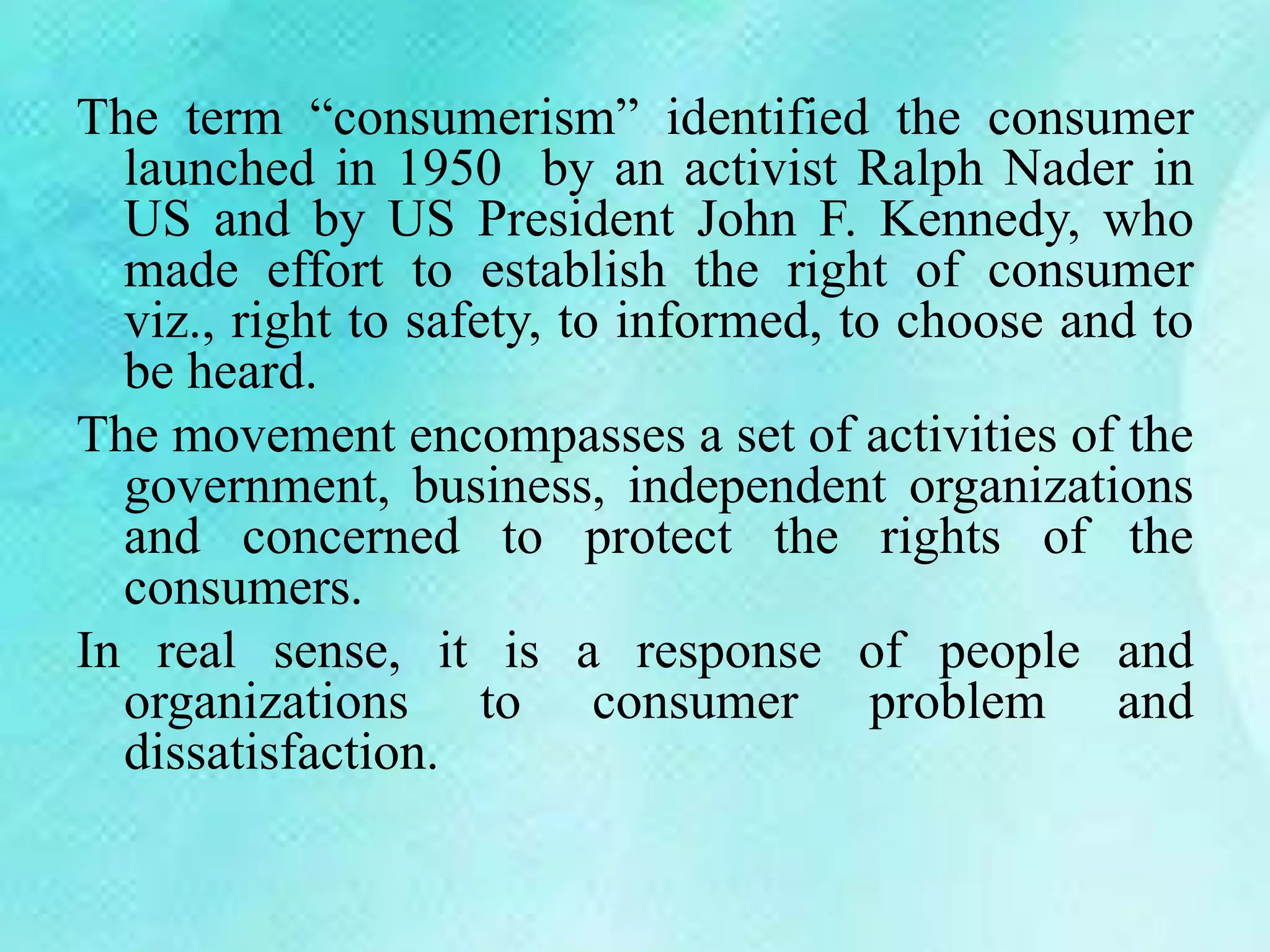 Consumer and consumerism | PPTX