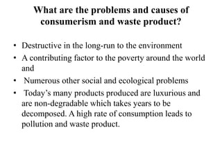 Consumer and waste product | PPTX | Environmental Services Industry ...