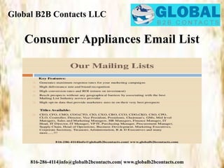 Consumer appliances email list | PPT