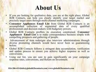 Consumer appliances email list | PPT