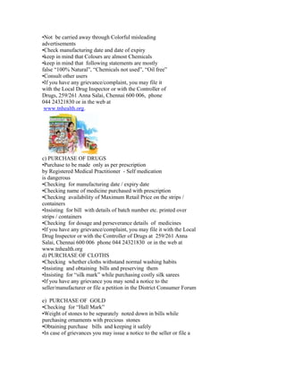 Consumer awareness guidelines | DOC