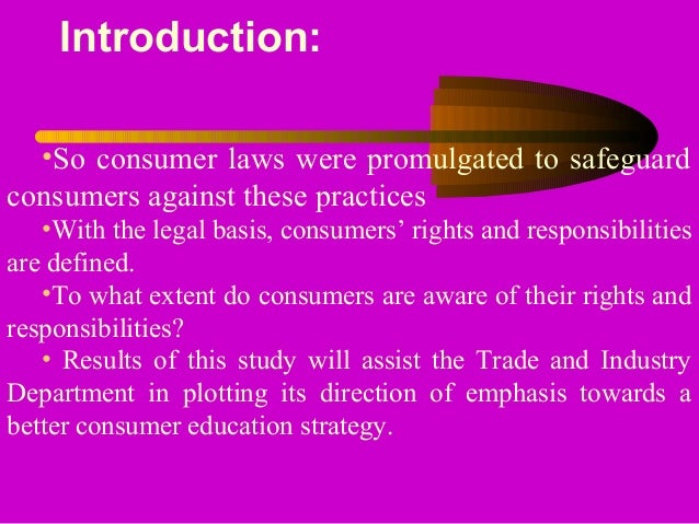 Consumer awareness level