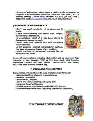 Consumer awareness pamphlet | PDF
