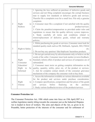 Consumerism,Consumer Rights & Consumer Protection Act 1986 | PDF