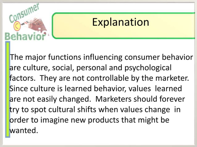 CONSUMER BEHAVIOR | PPT