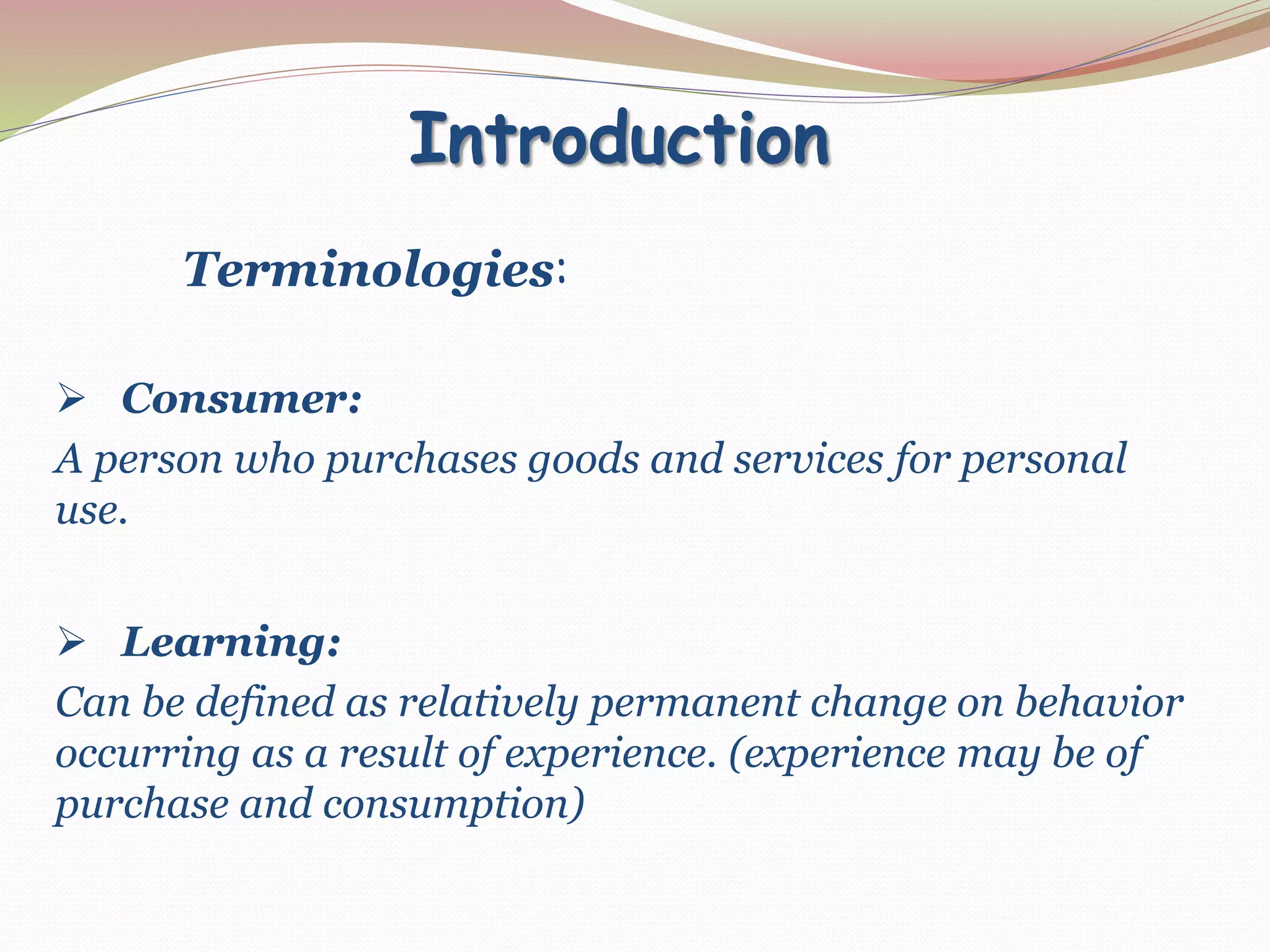 Consumer Learning (Consumer behavior) | PPTX