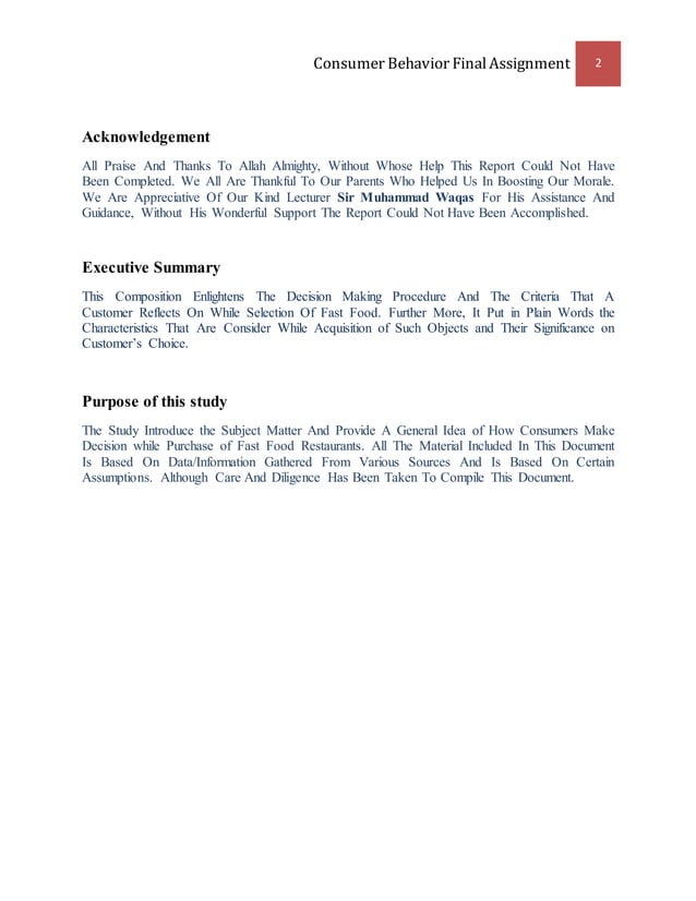 Consumer behavior | DOCX