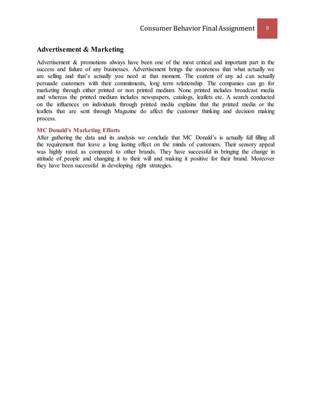 Consumer behavior | DOCX