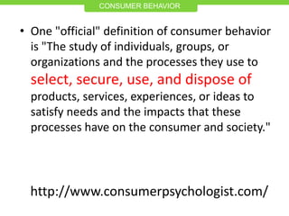 Consumer behavior 2 | PPTX