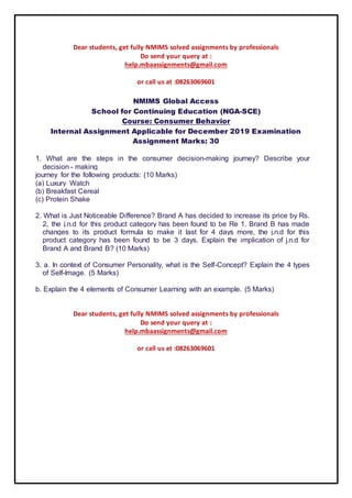 Consumer behavior | DOCX