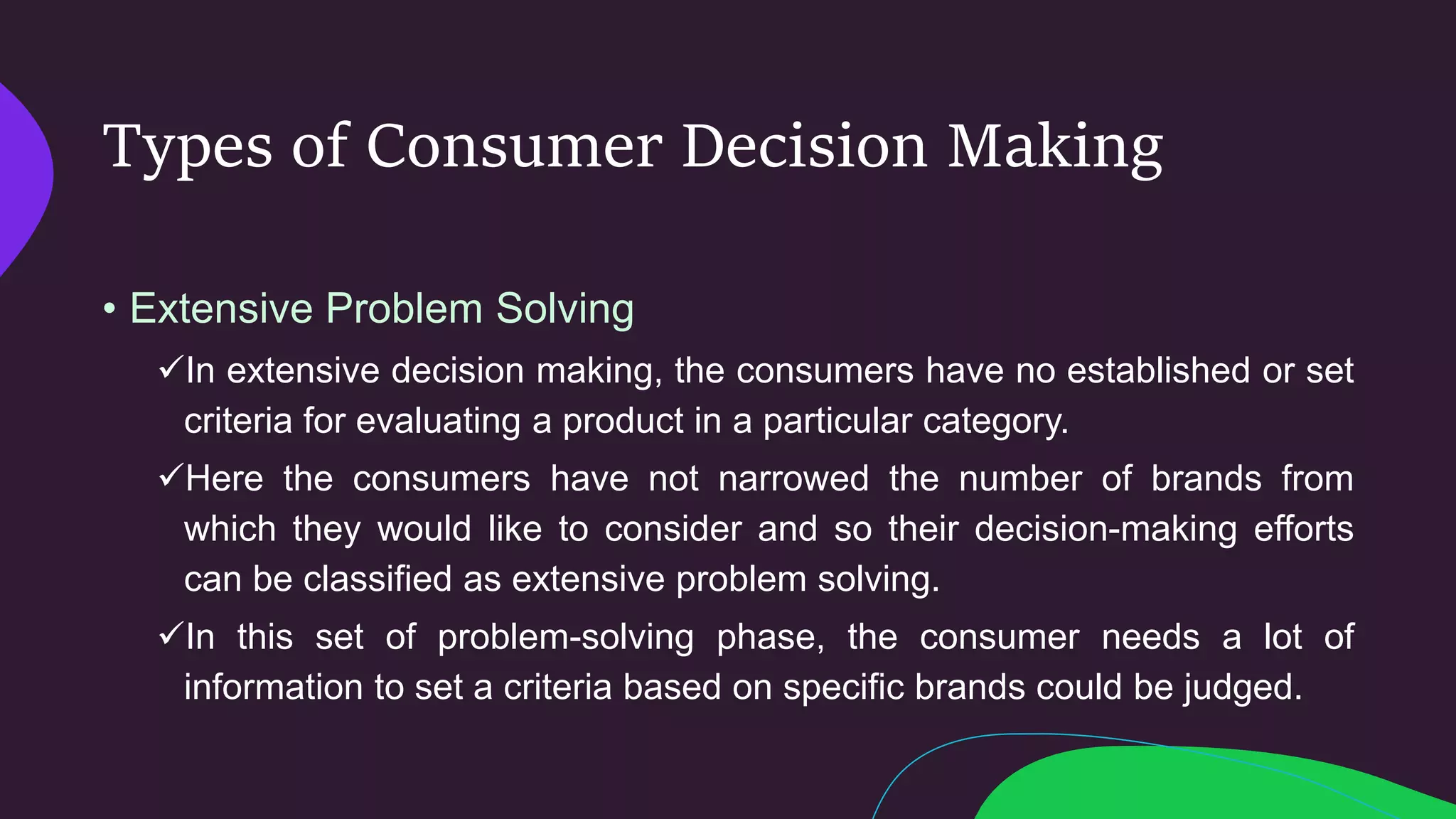 Consumer behavior - Decision making & Types | PPTX