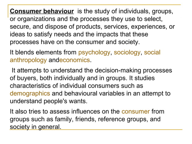 Consumer behavior and factors influencing consumer behavior | PPT