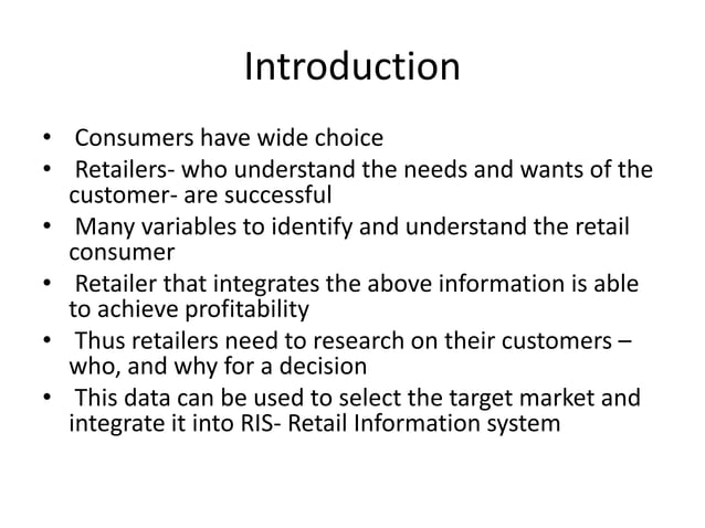Consumer behavior and retail research | PPTX
