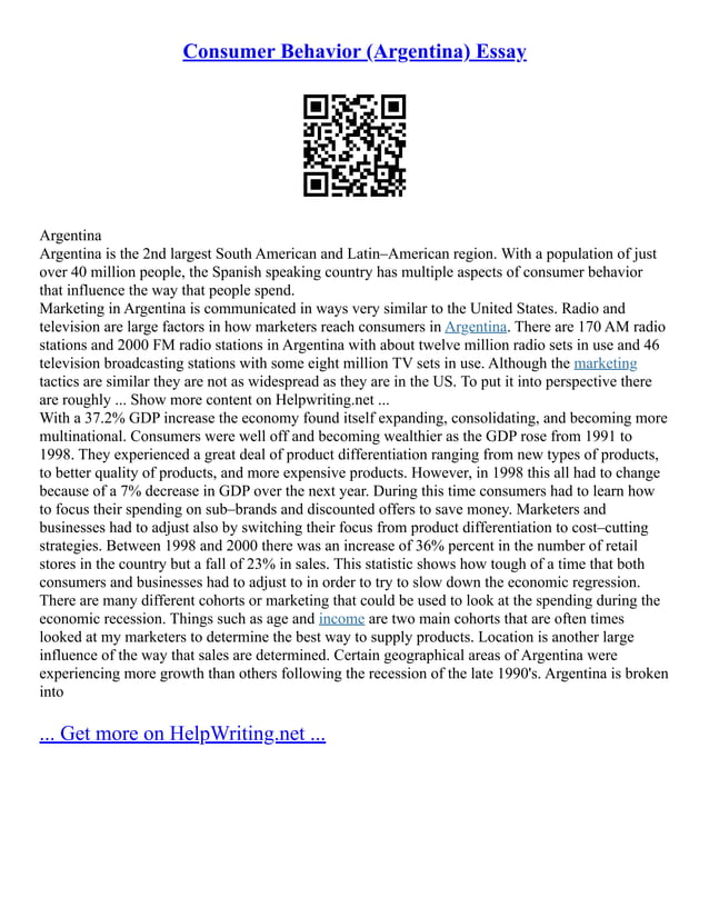Consumer Behavior (Argentina) Essay | PDF