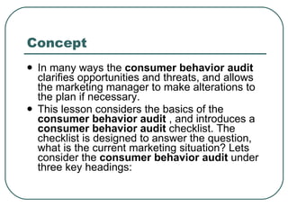 Consumer behavior audit | PPT