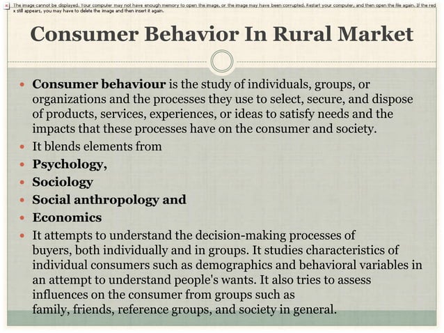 Consumer behavior in rural market | PPTX | Land and Farms | Real Estate