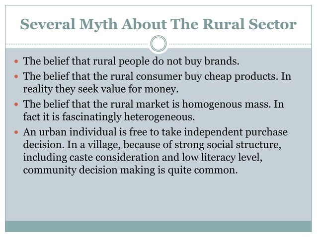 Consumer behavior in rural market | PPTX | Land and Farms | Real Estate