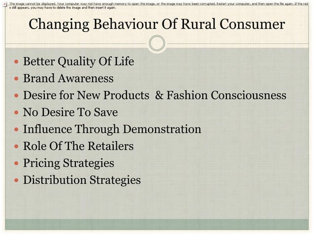 Consumer behavior in rural market | PPTX | Land and Farms | Real Estate