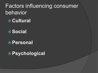 Consumer behavior models | PPTX