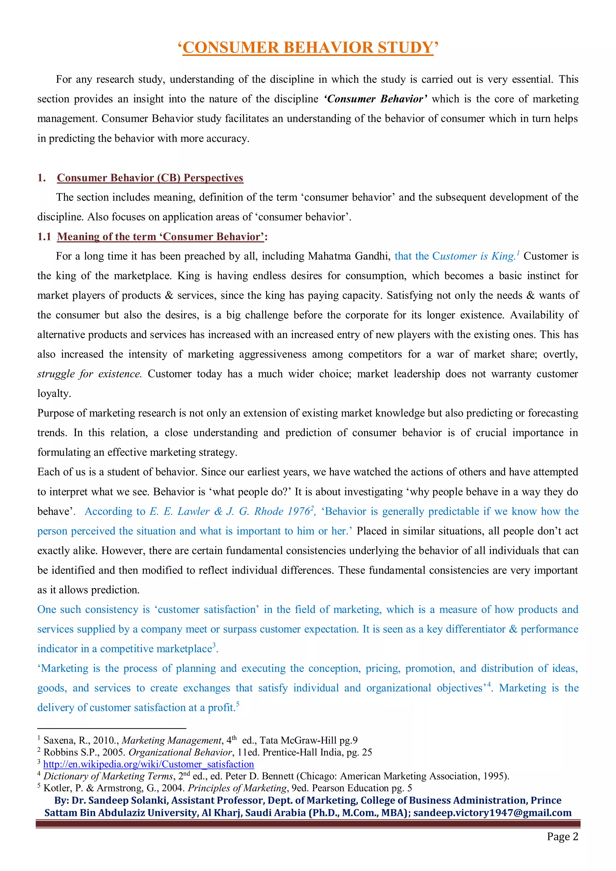 Consumer Behavior Models | PDF