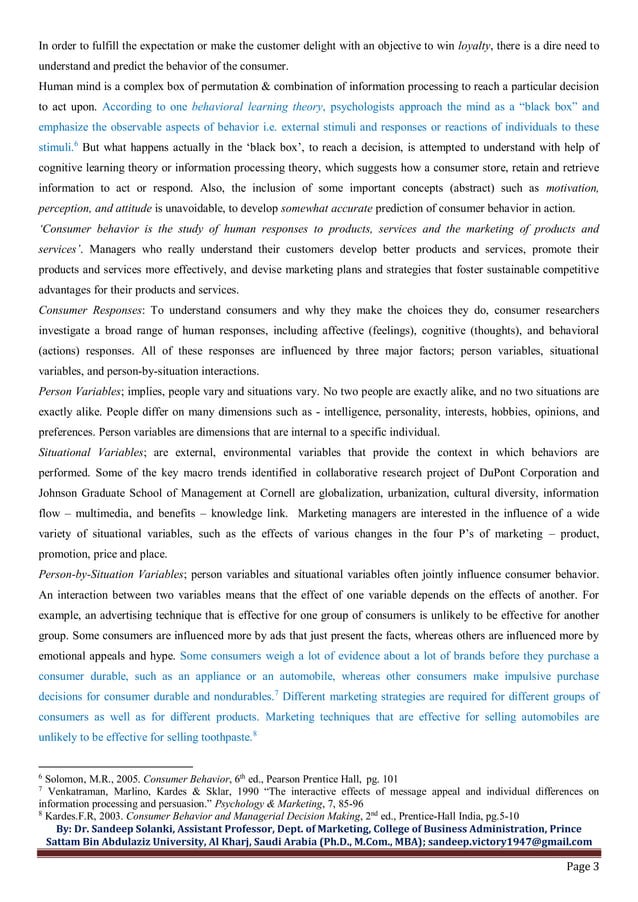 Consumer Behavior Models | PDF