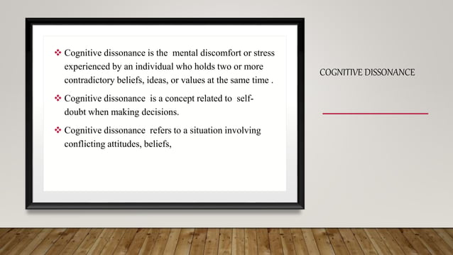 ATTITUDE: CONCEPTS AND MODELS- COGNITIVE DISSONANCE AND TRI-COMPONENT ...