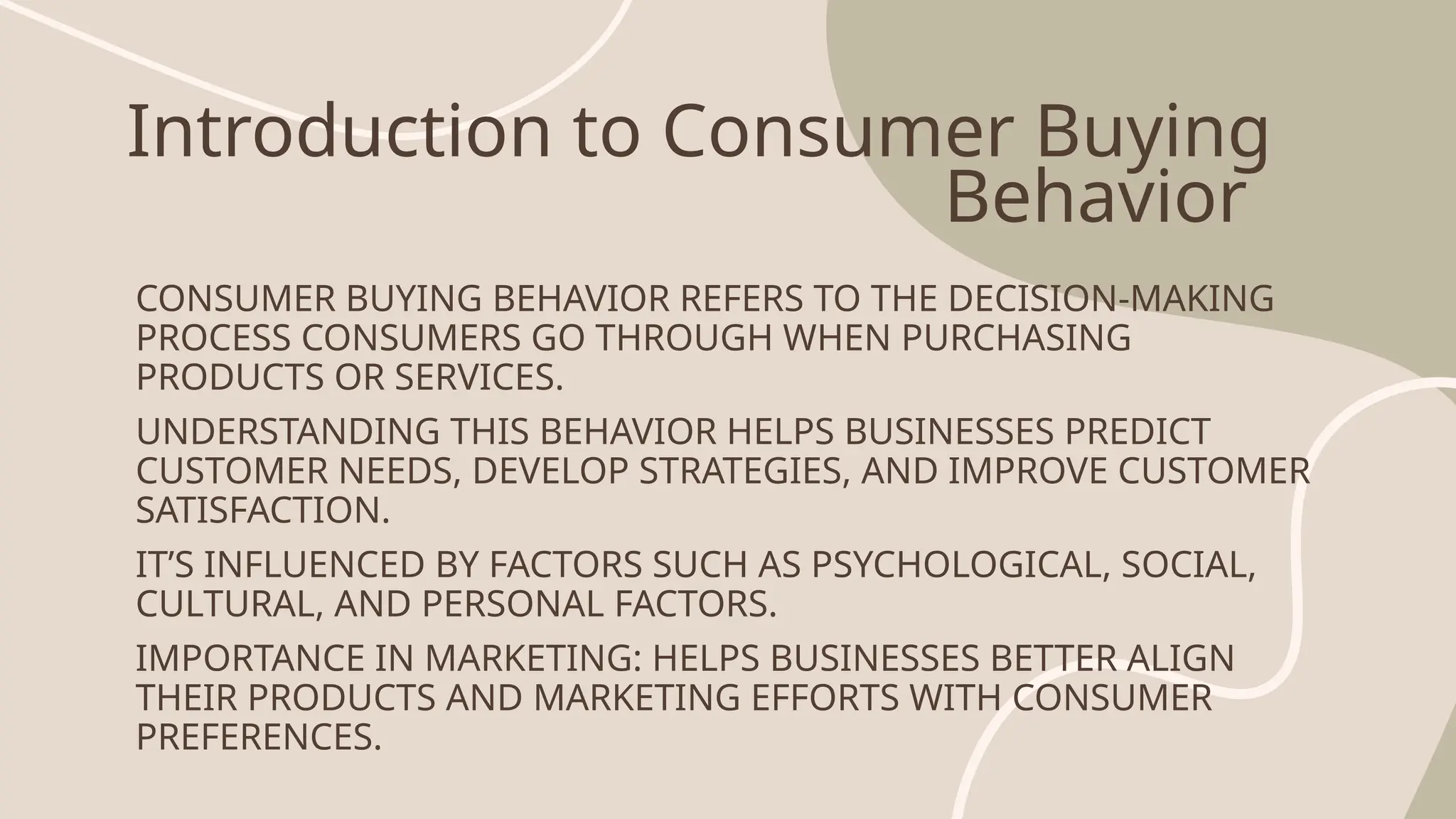 Consumer behavior ppt of BOM presentation | PPT