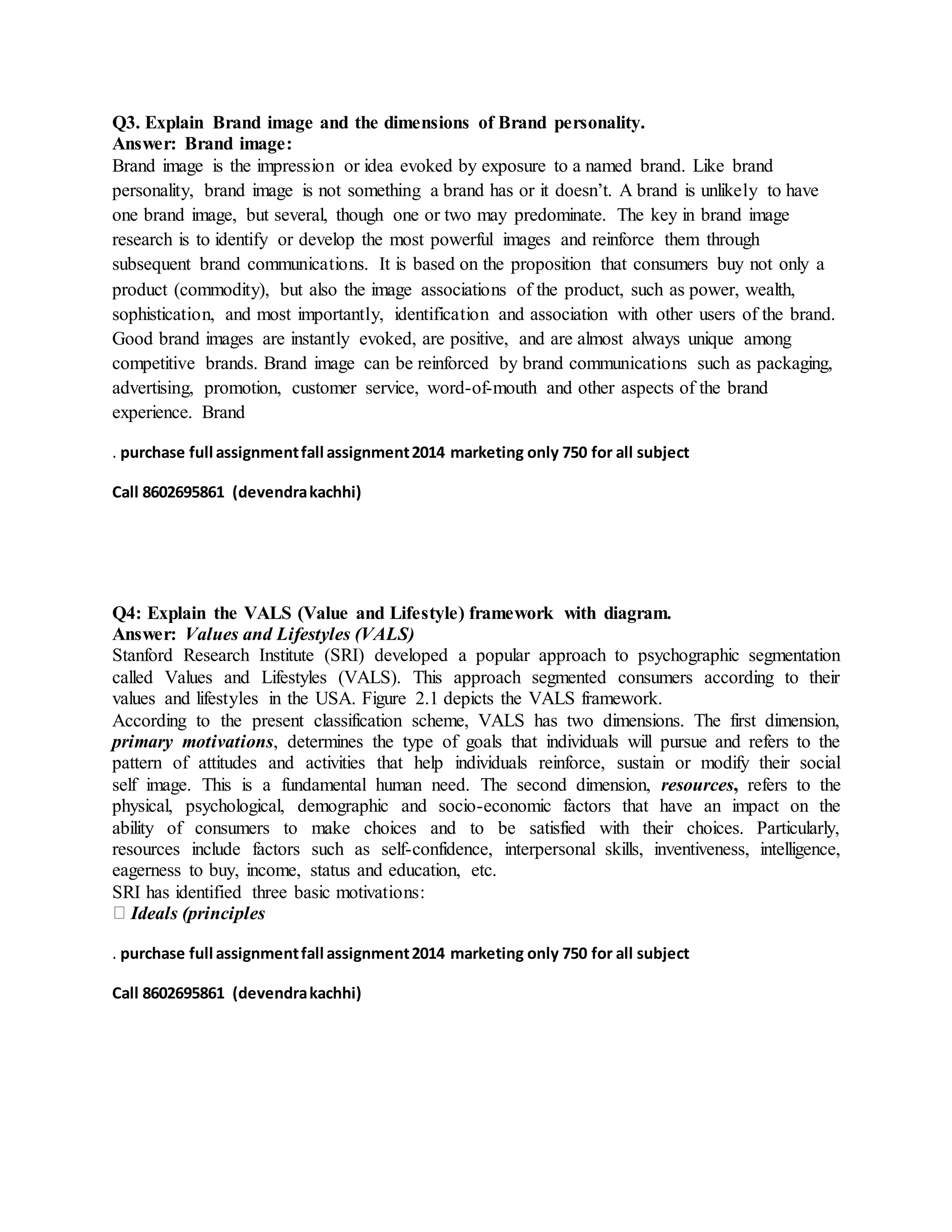 Consumer behavior (sikkim manipal university fall assignment 2014) | DOCX