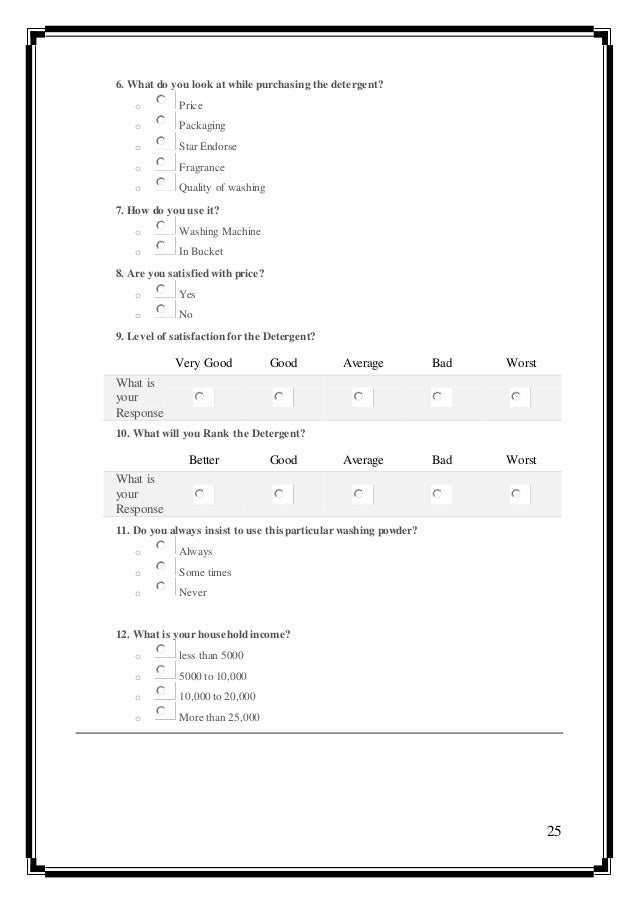 Consumer behavior survey