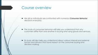 Consumer Behavior notes mba unit number 1 | PDF