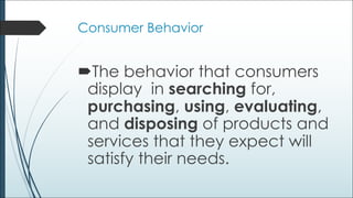 Consumer Behavior notes mba unit number 1 | PDF